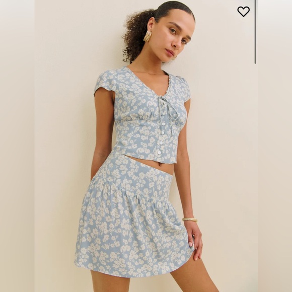 Reformation | Skirts | Never Worn Nwt Reformation Blue Floral 2piece ...